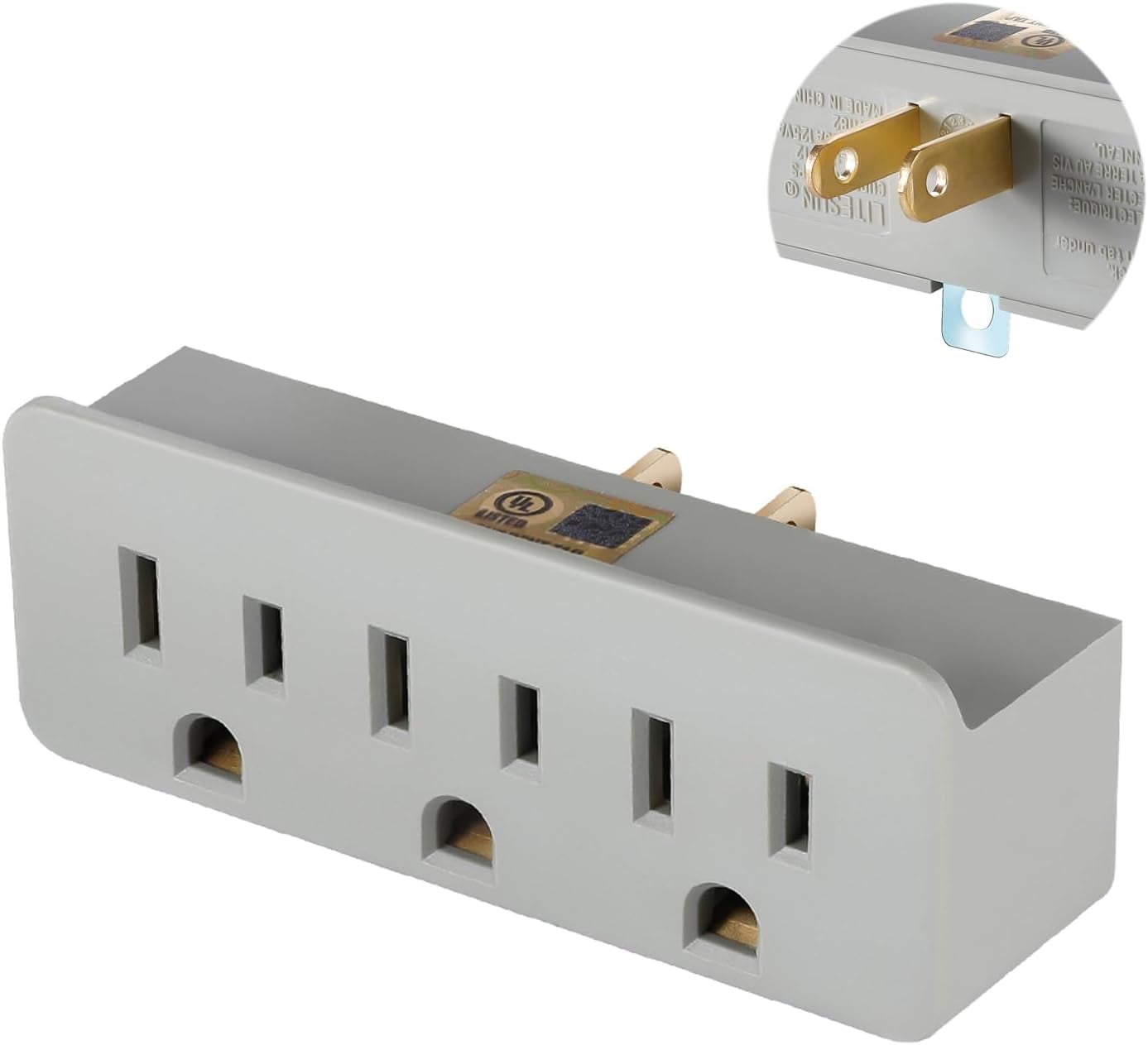 TENINYU Grounded Adapter 3-Prong to 2-Prong Triple Outlet Converter ...