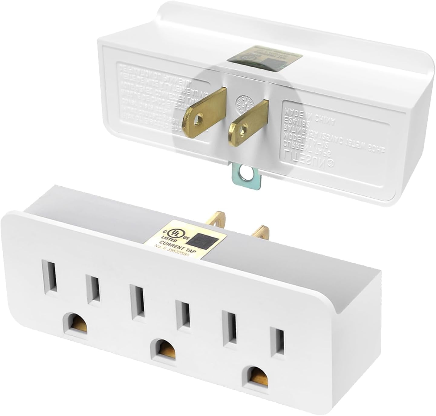 TENINYU Grounded Adapter 3-Prong to 2-Prong Triple Outlet Converter ...