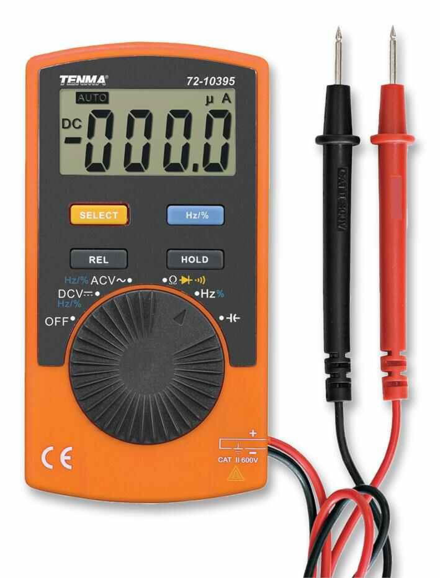 TENMA - 600V AC/DC Autoranging Mini Digital Multimeter - Walmart.com