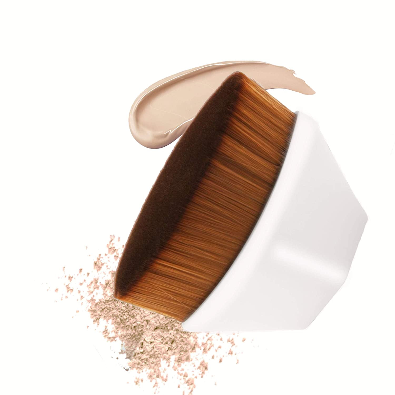 TENMON Makeup Brush, Petal-Shaped Foundation Makeup Brush Flat Top Kabuki Brush for Blending ...