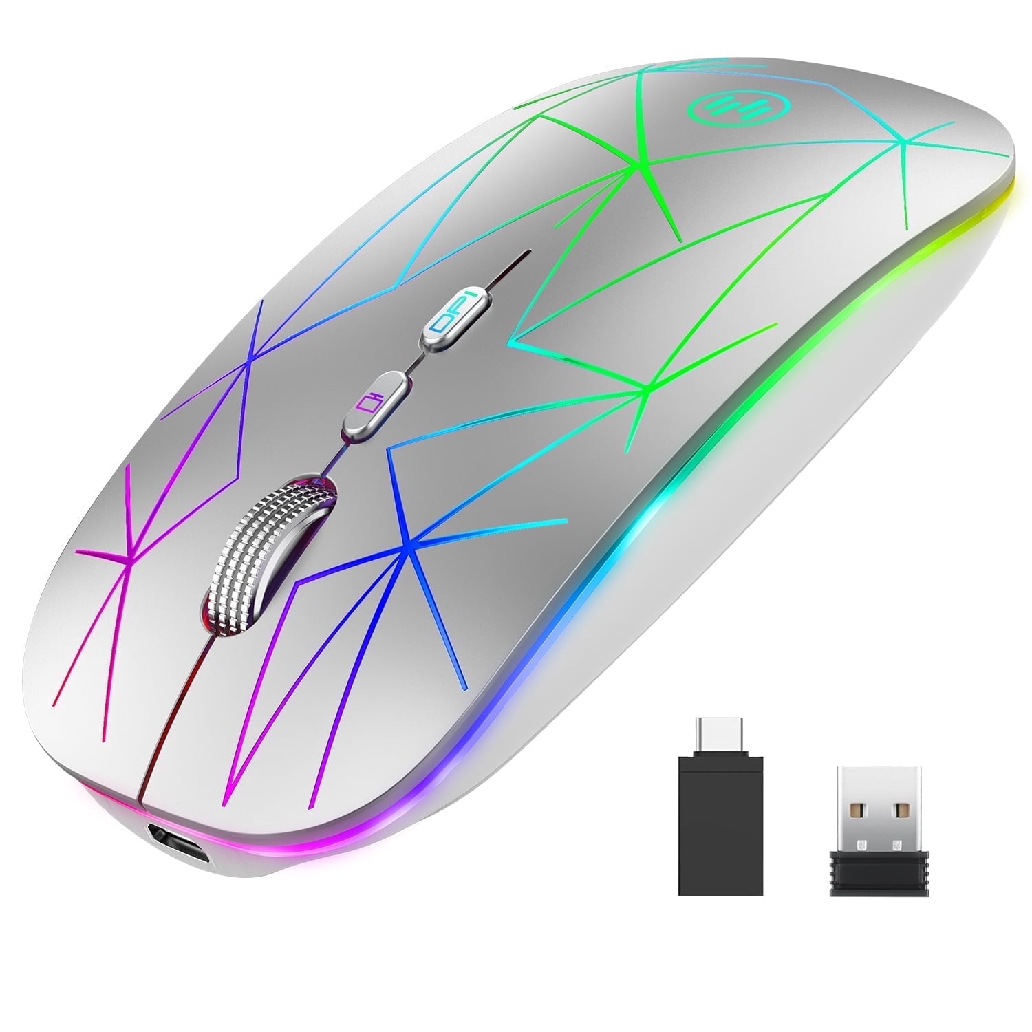 TENMOS Wireless Bluetooth Mouse LED Rechargeable Mouse Optical Mice ...