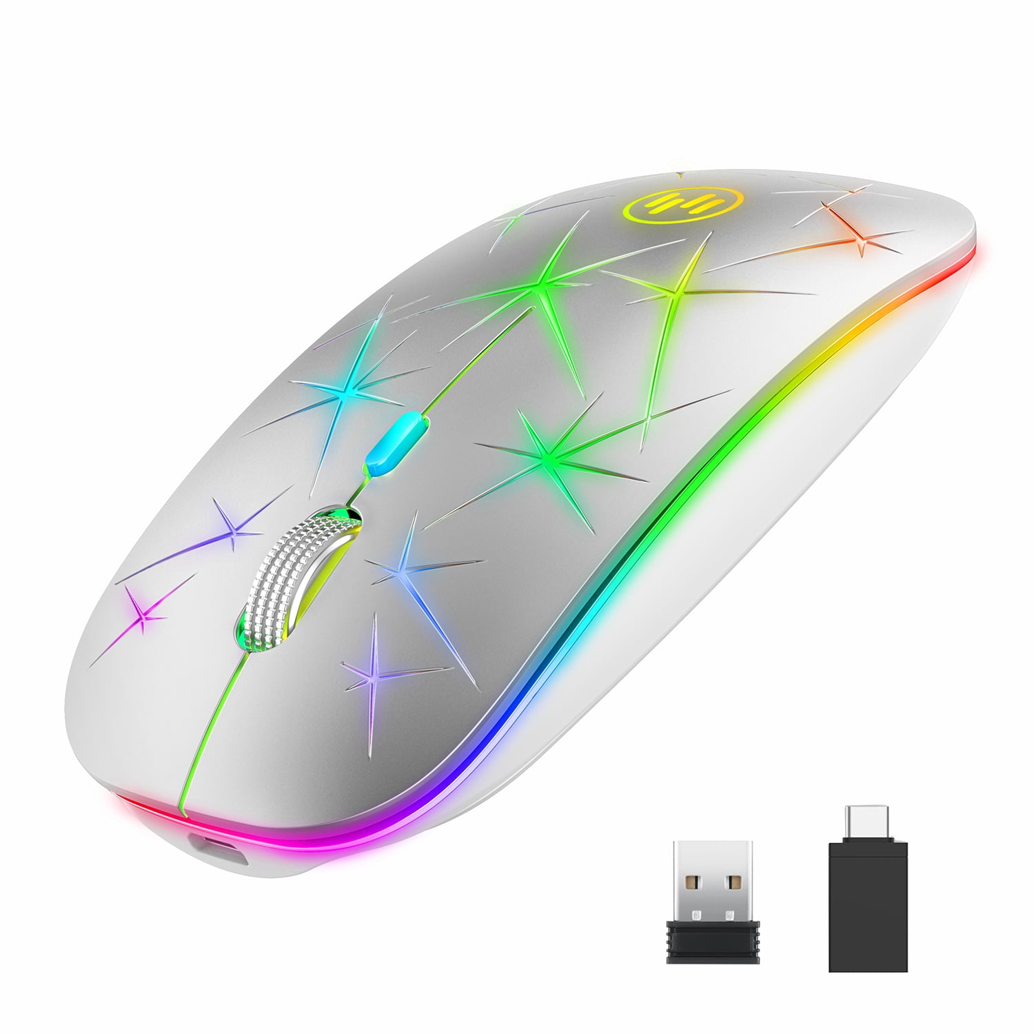 TENMOS Wireless Bluetooth Mouse LED Rechargeable Mouse Optical Mice ...