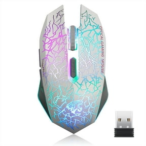 Uiosmuph Wireless Mouse, Rechargeable Silent Mice, LED Light, USB ...