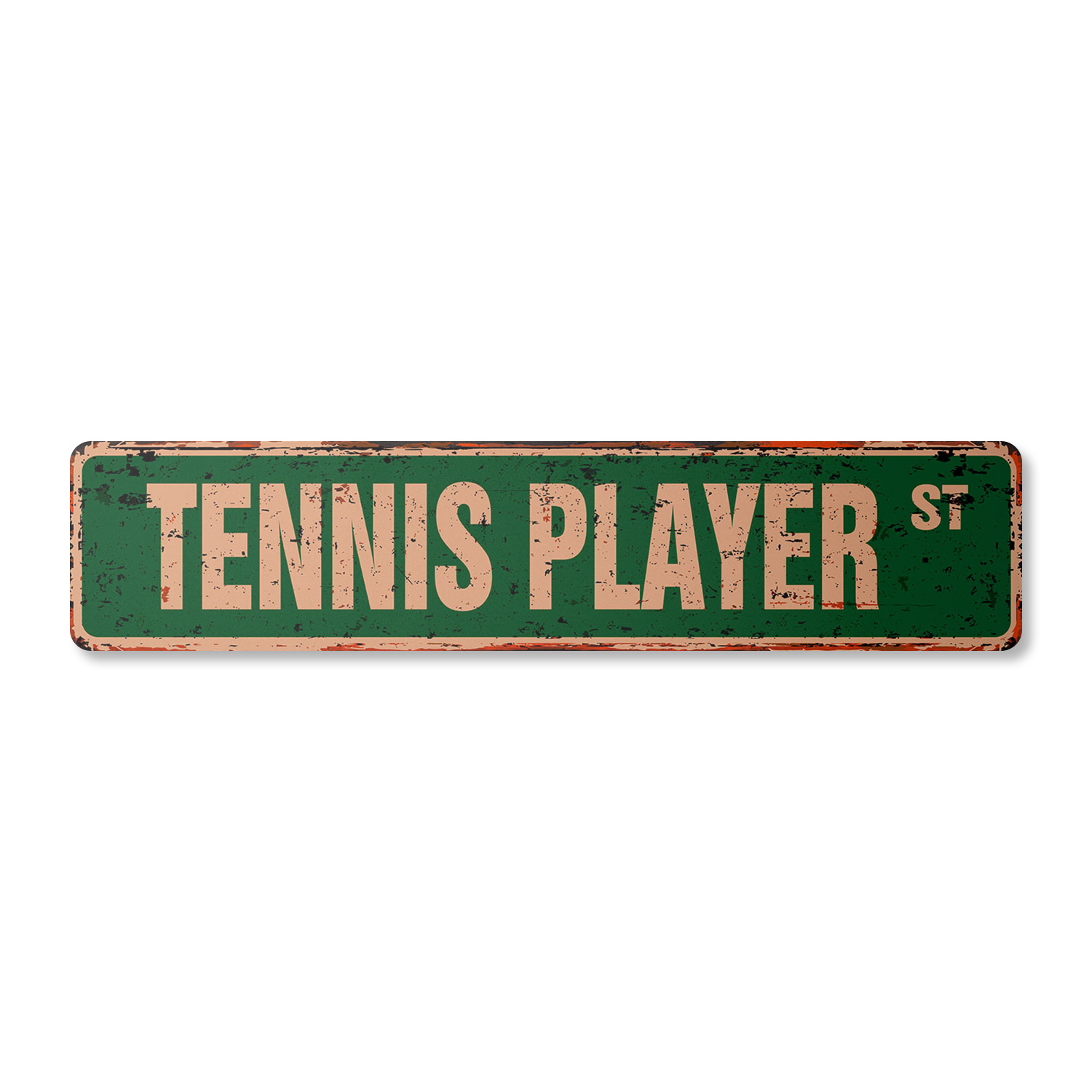 TENNIS PLAYER Vintage Aluminum Street Sign sport doubles pro lessons ...