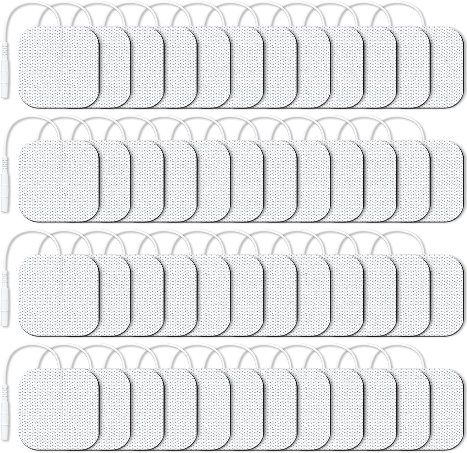 TENS Unit Electrode Pads 2"x2" 48 Pcs Value Pack, Reusable Latex-Free ...