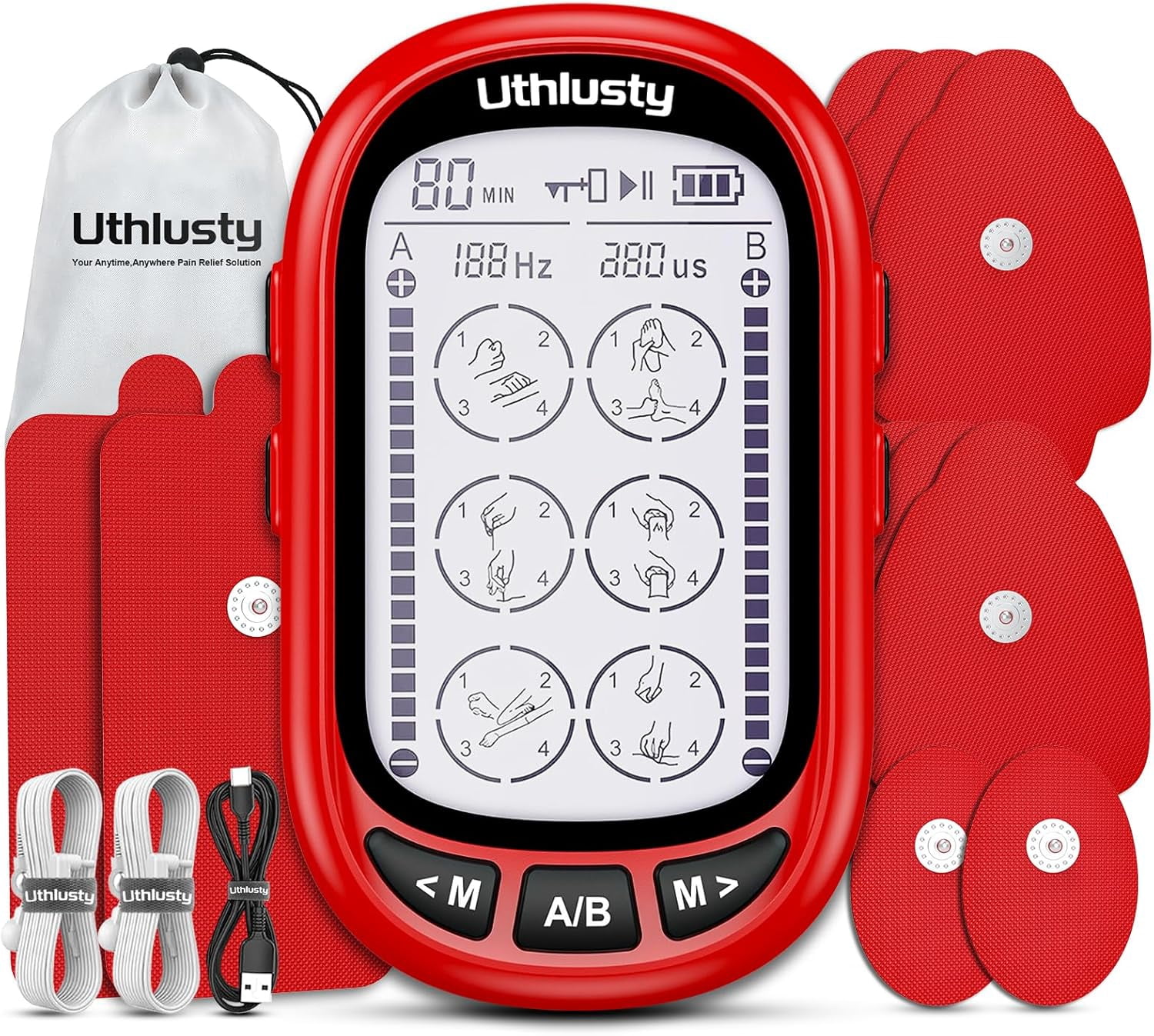 TENS Unit Muscle Stimulator for Pain Relief rapy–Dual Channel 24 Modes ...