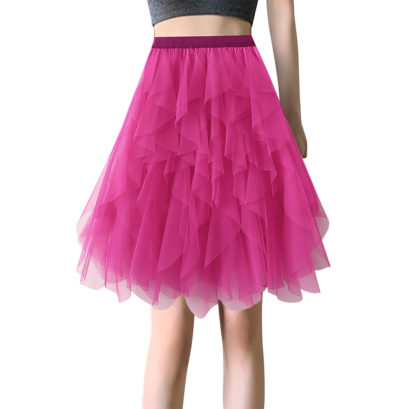 Tensunnyd Maxi Skirts For Women Tulle Skirts Knee Length Long Adult Tutu Layered Short Prom