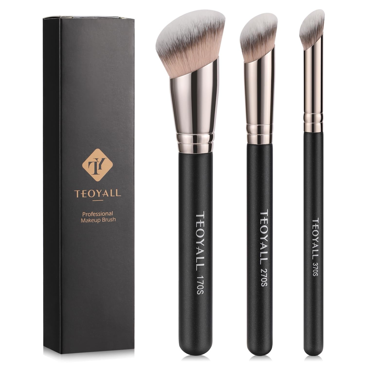TEOYALL Foundation Contour Conceal TSF6 Brush Set, 3PCS Angled ...