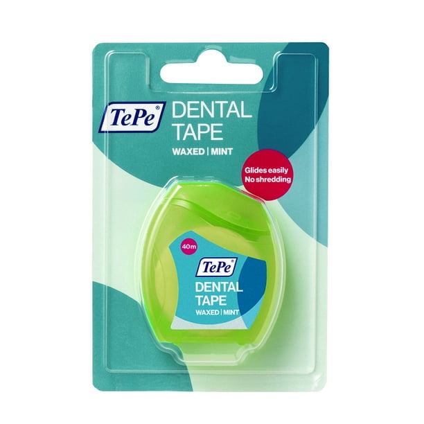 TEPE Dental Tape Woven Tooth Floss – Natural Waxed Beeswax Mint for ...