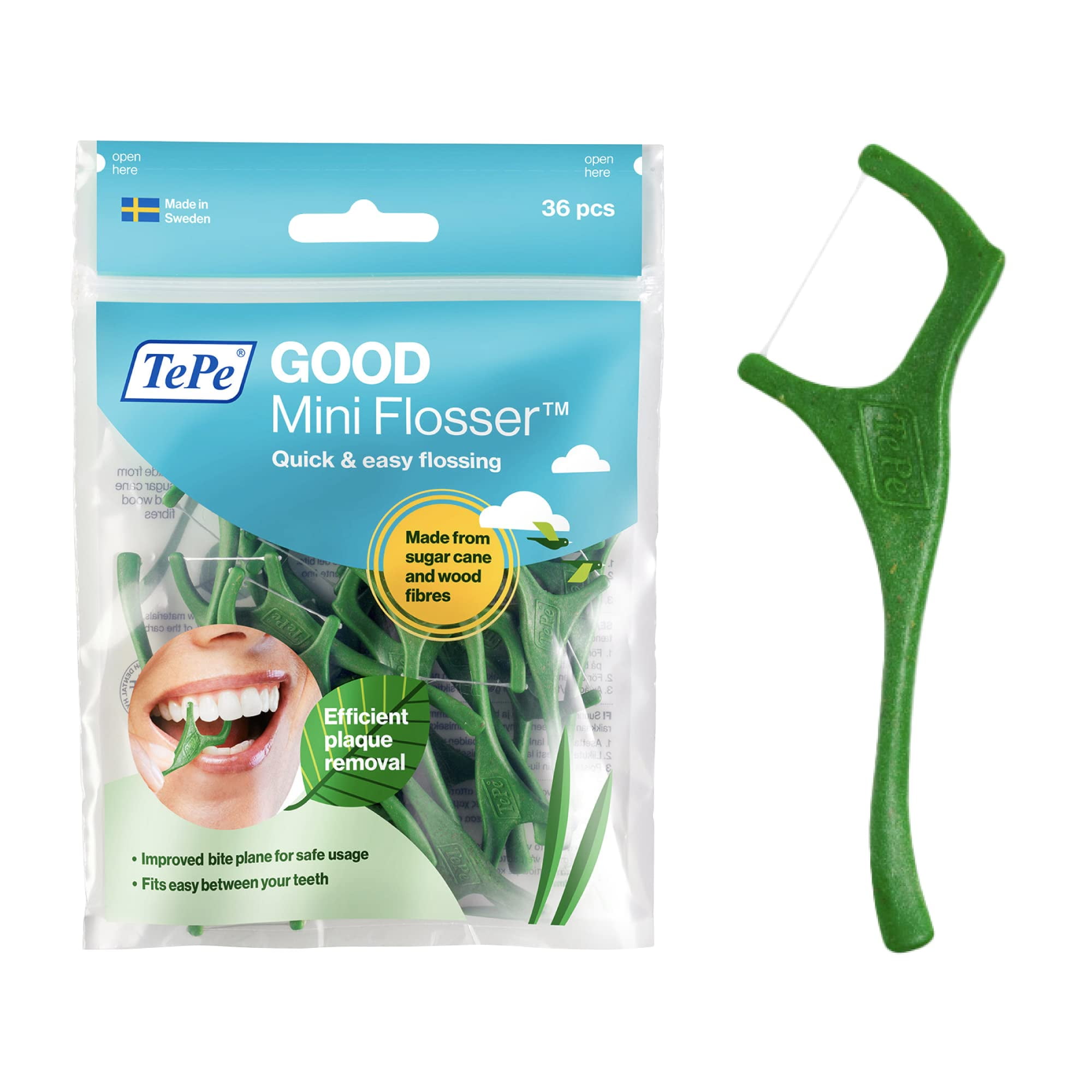 TEPE Good Mini Flosser, Dental Floss Picks, Tooth Floss Sticks, Dental ...