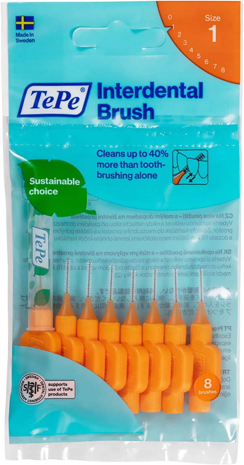 TEPE Original Interdental Brushes Orange 0.45 mm 3 Packs of 8 - Walmart.com
