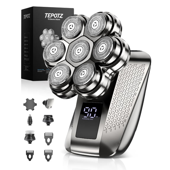 TEPOTZ 7D Head Shavers for Bald Men, IPX7 Waterproof Wet or Dry ...