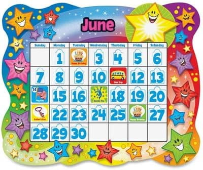 TEPT8194 - Star Calendar Bulletin Board Set - Walmart.com