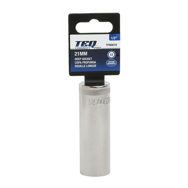 TEQ Correct Professional 1/2" Drive Deep Socket, 21mm, 1 each, sold by ...
