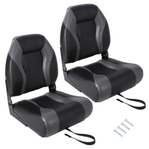 TEQIN 2 Pack Folding Boat Seats, High Back Folding Boat Seats, Fishing ...