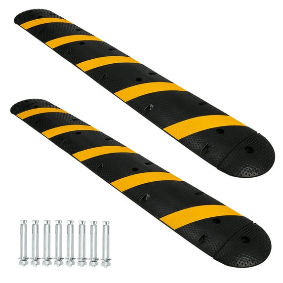 TEQIN 3.3FT/6FT Recycled Rubber Speed Bump,HeavyDuty Traffic Calming ...