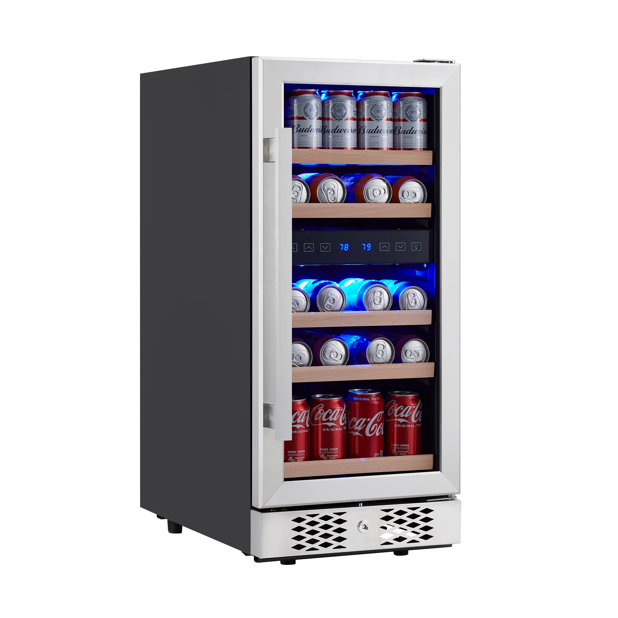 TEQIN 33.86” H Beverage Refrigerator & Cooler,96 Cans Under Counter ...