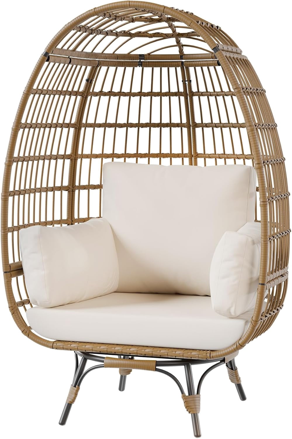TEQIN 360° Swivel Egg Chair,Oversized Egg-Shaped Lounge Chair with ...