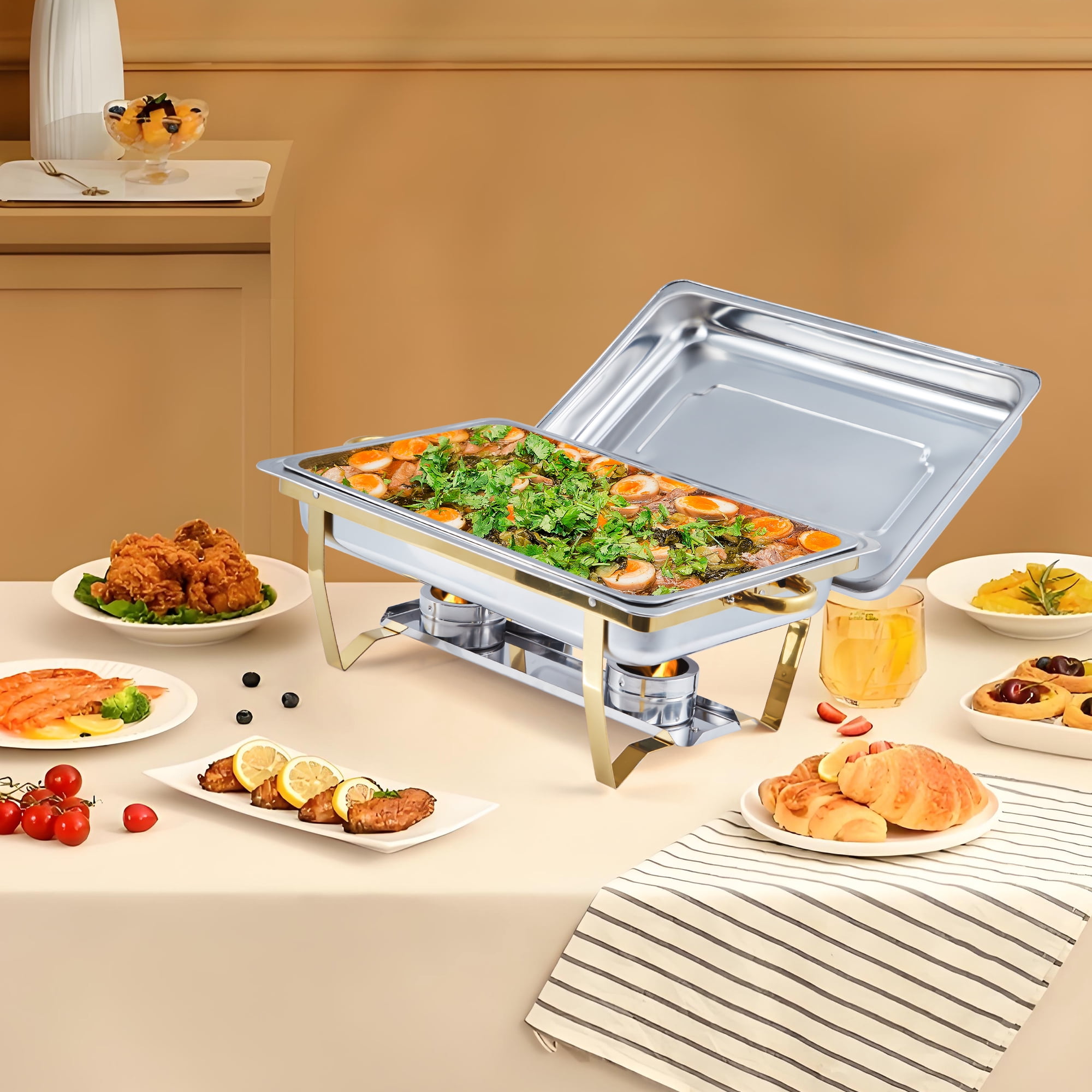 TEQIN Chafing Dishes For Buffet, 8QT Stainless Steel Chafers And Buffet ...