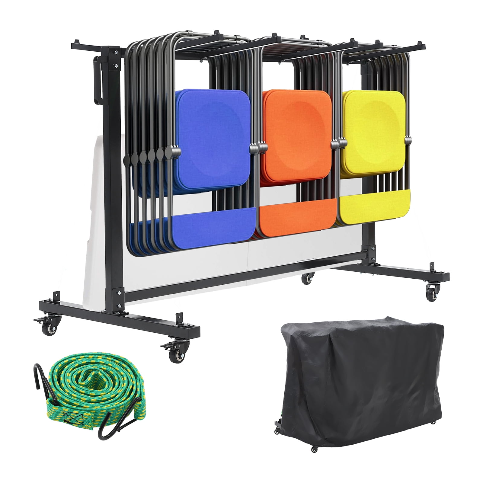 TEQIN Folding Chair Rack And Table Cart For 42 Chairs or 12 Tables ...