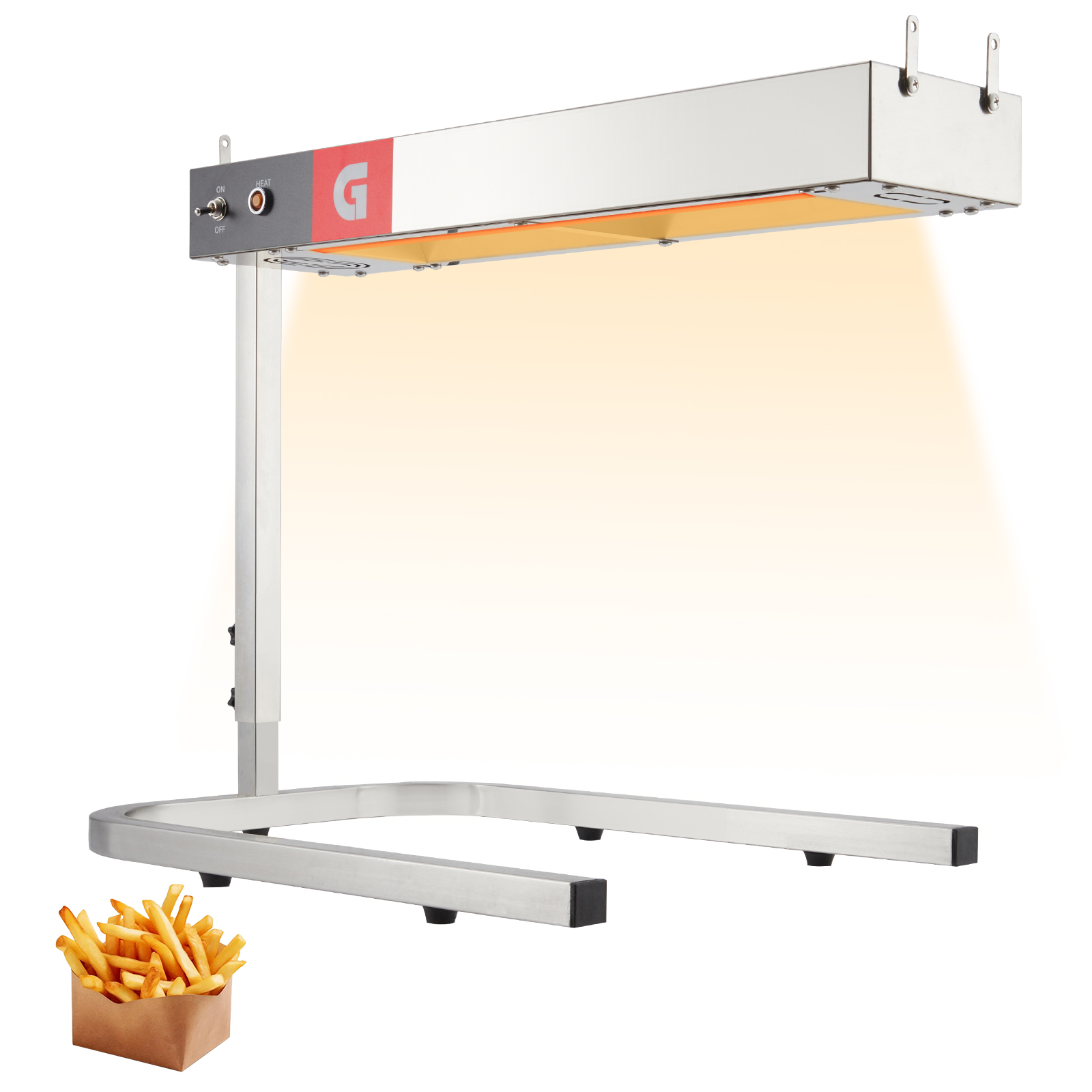 TEQIN French Fry Warmer,Update Commercial Food Heat Lamp Fry Dump ...