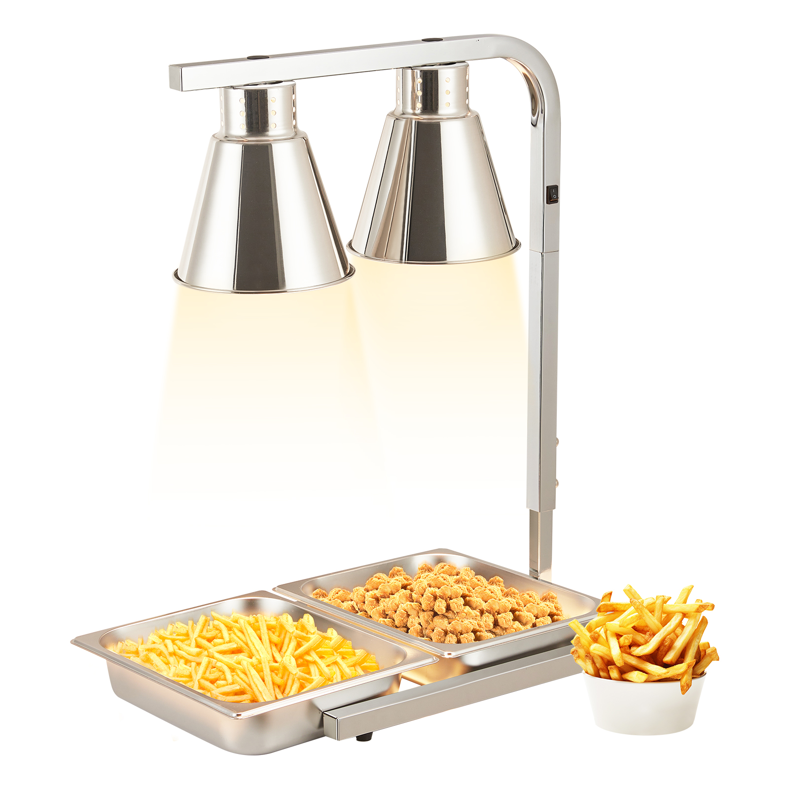 TEQIN French Fry Warmer,Update Commercial Food Heat Lamp Fry Dump ...