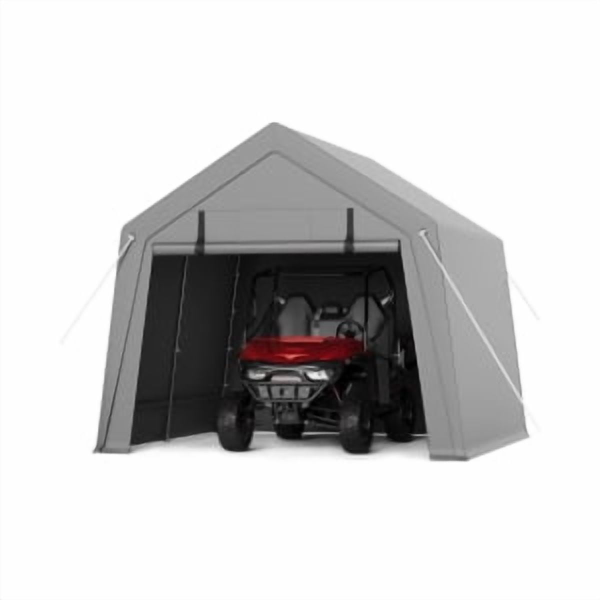 TEQIN Heavy Duty Carport, Portable Motorcycles Canopy with Roll Up Door ...
