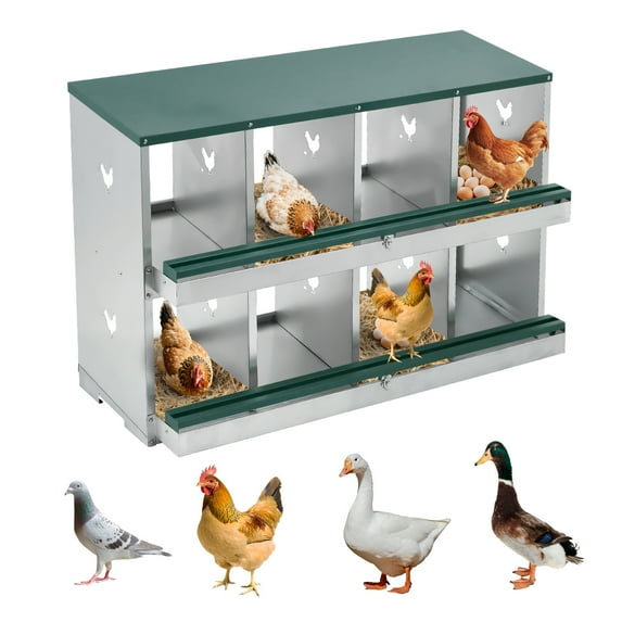 TEQIN Metal Chicken Egg Laying Box, 3 -8 Compartments Chicken Nest Box ...