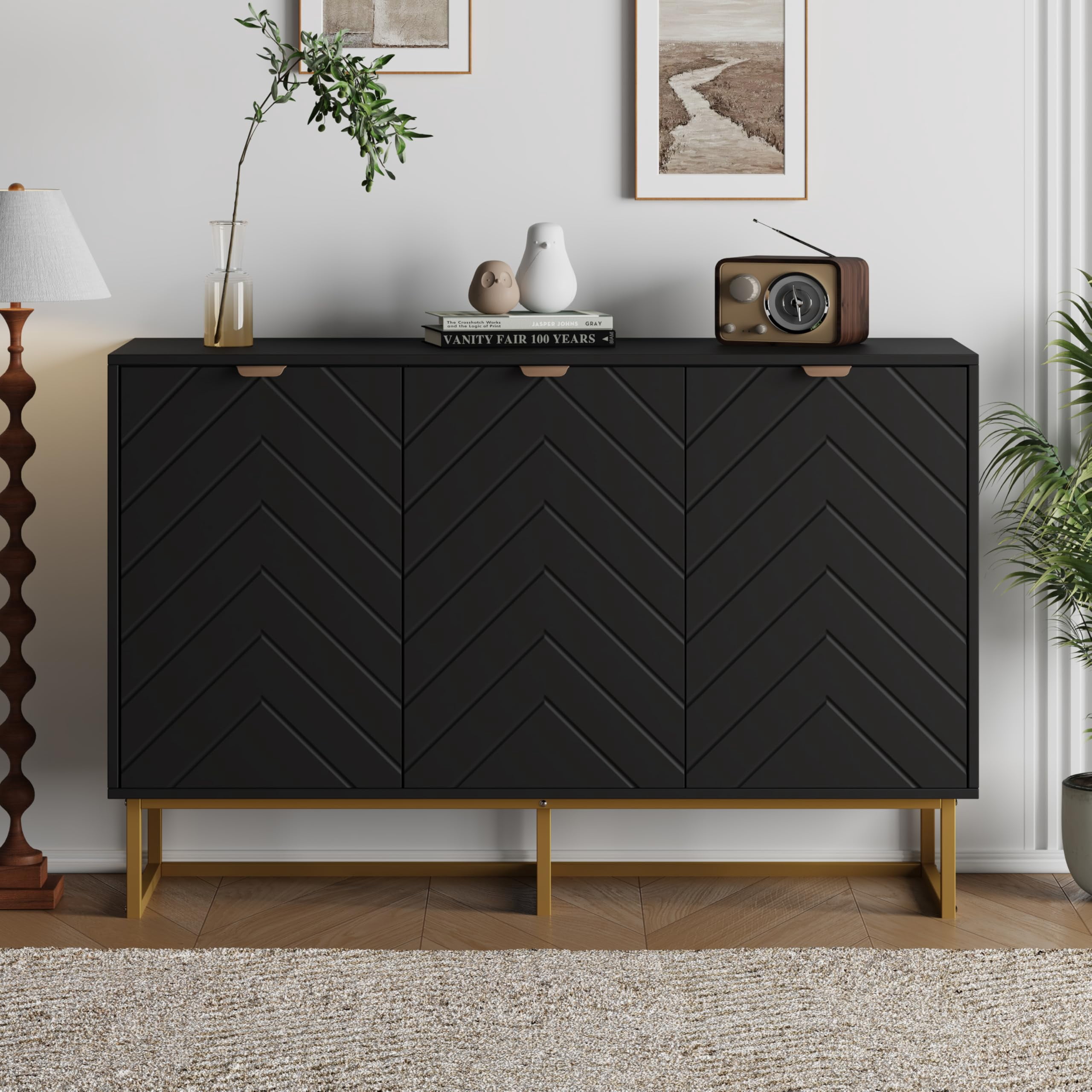 TEQIN Modern Sideboard Buffet Cabinet with Storage, Farmhouse Kitchen ...