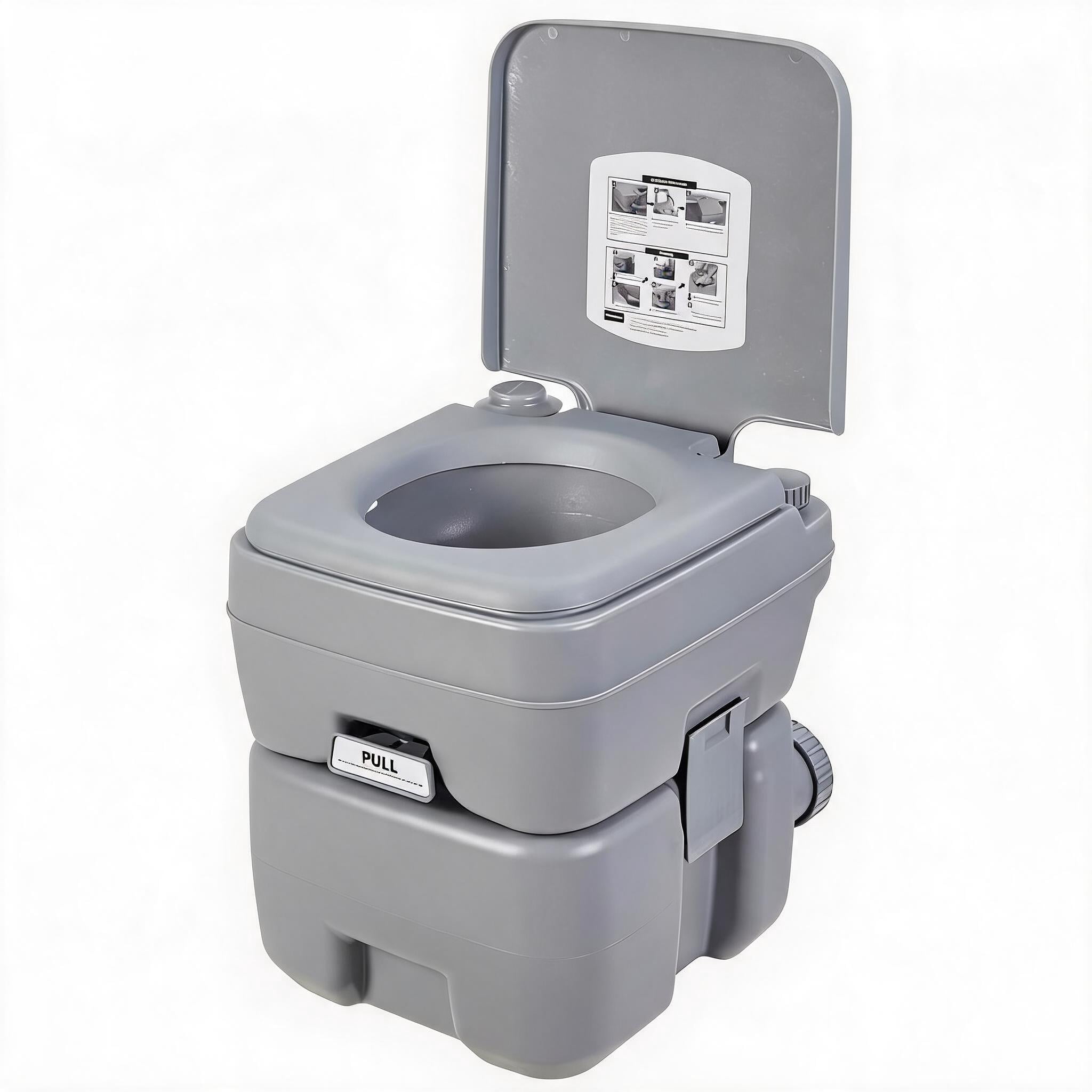 TEQIN Portable Rv Toilet,Camping Toilet Porta Potty, 5.3 Gallon ...