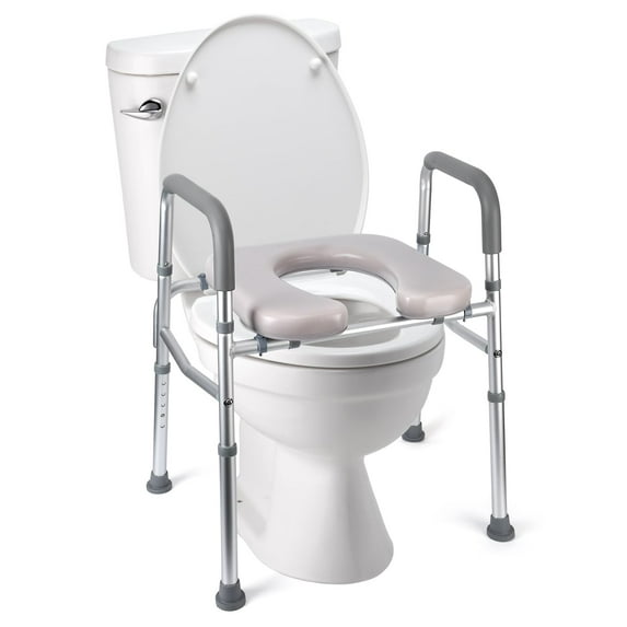 TEQIN Raised Toilet Seat ,Toilet Seat Riser for Seniors with Handles ...