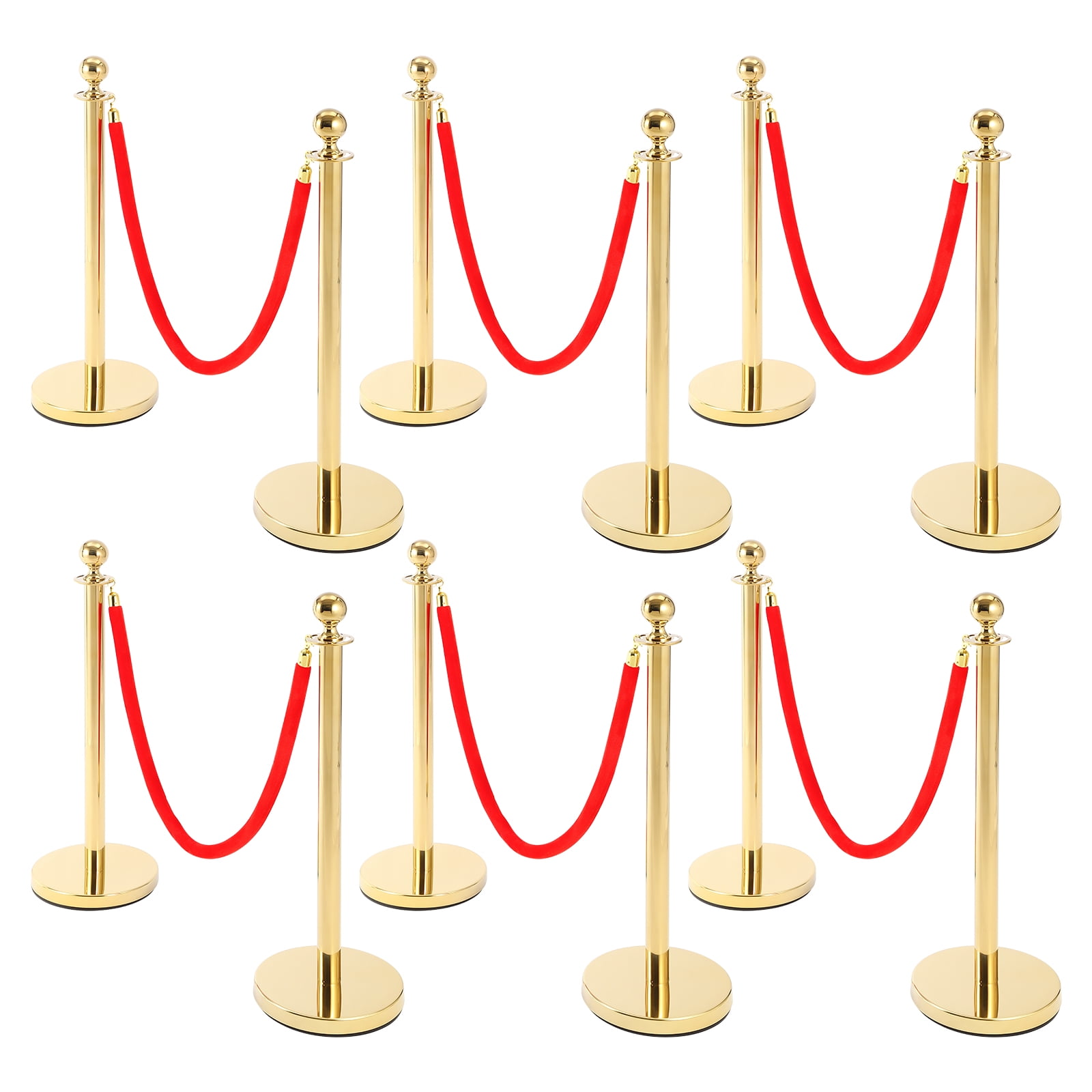 TEQIN Stanchions and Velvet Ropes, Hollow Base with Stainless Steel ...