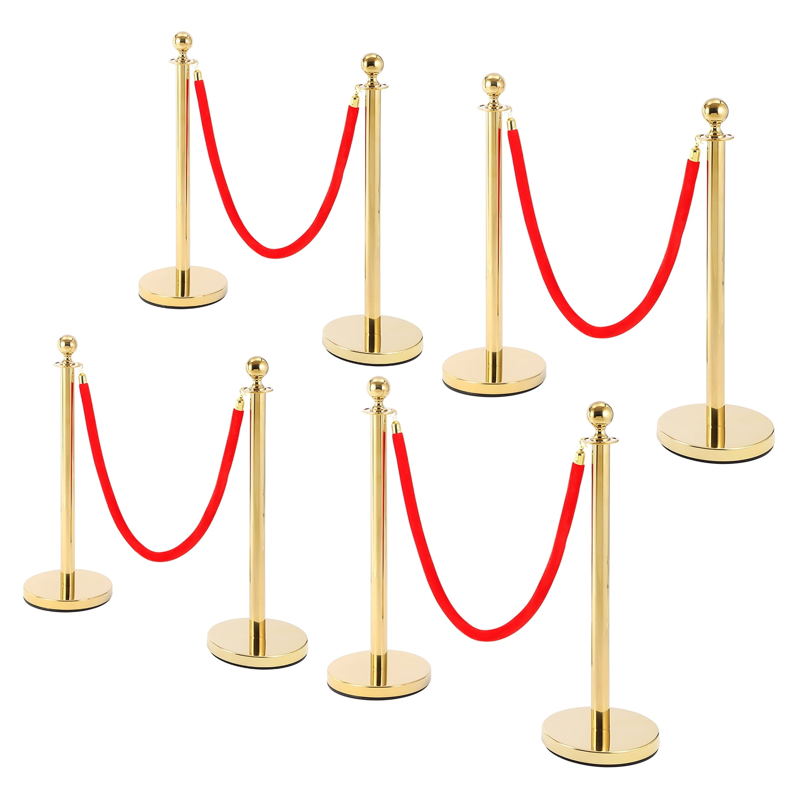 TEQIN Stanchions and Velvet Ropes, Hollow Base with Stainless Steel ...