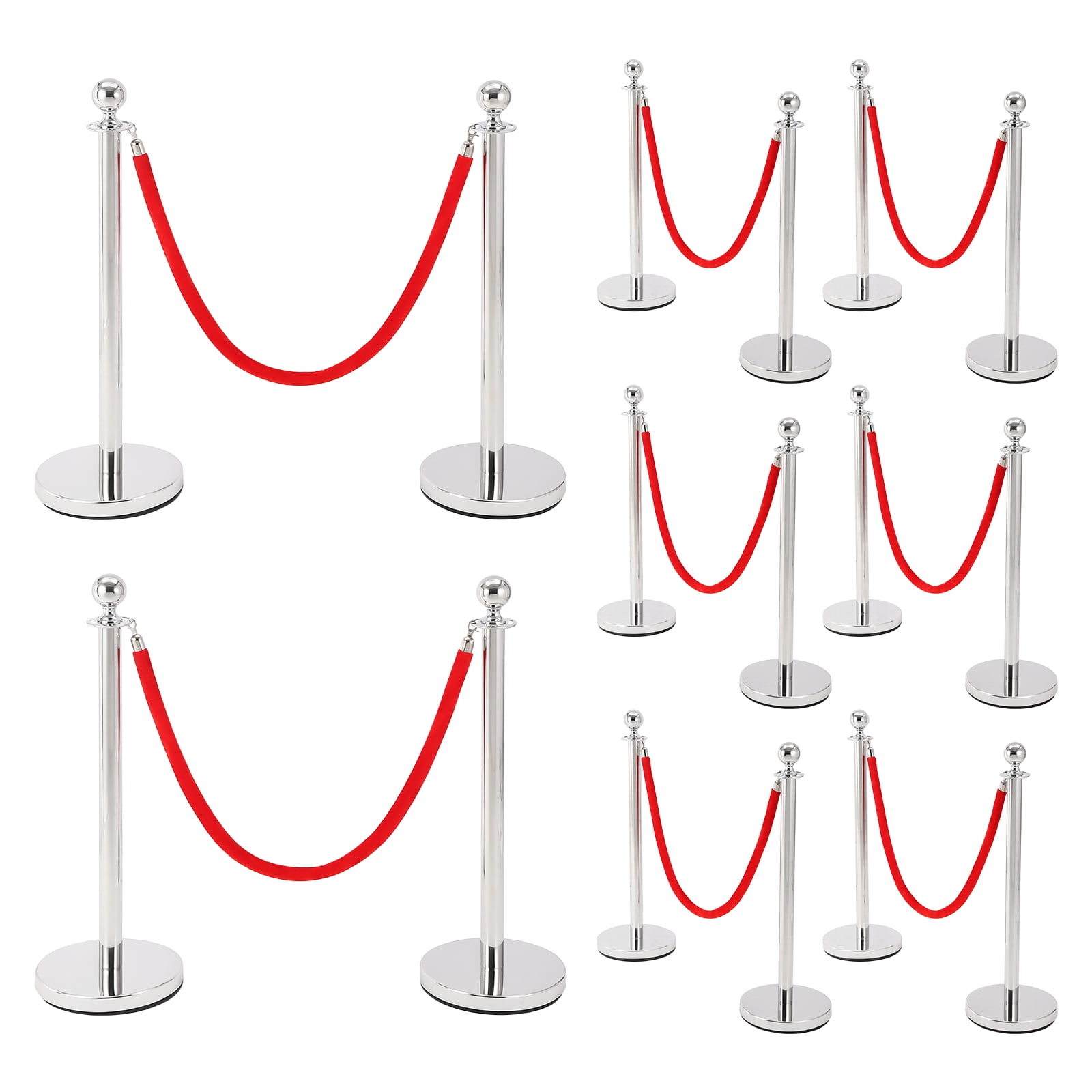 TEQIN Stanchions and Velvet Ropes, Hollow Base with Stainless Steel ...