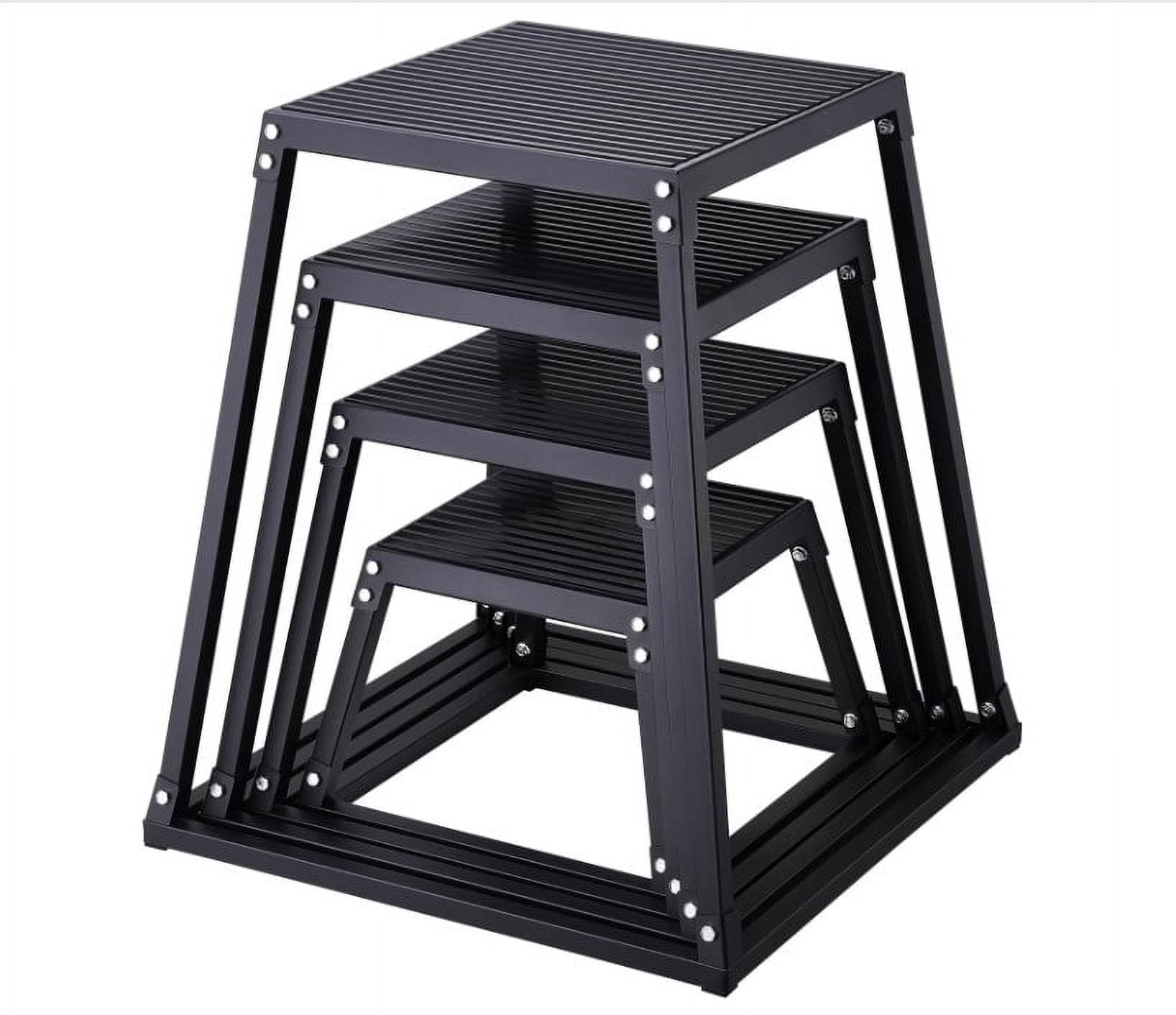 TEQIN Steel Plyometric Box,Exercise Step Up Box,Anti-Slip Pre-Assembled ...