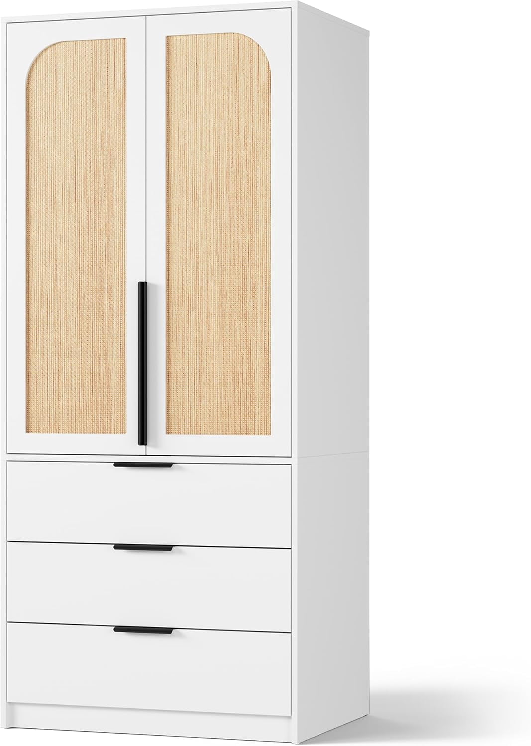 TEQIN Wardrobe Closet With 2 Doors and 3 Drawers,Bedroom Freestanding ...