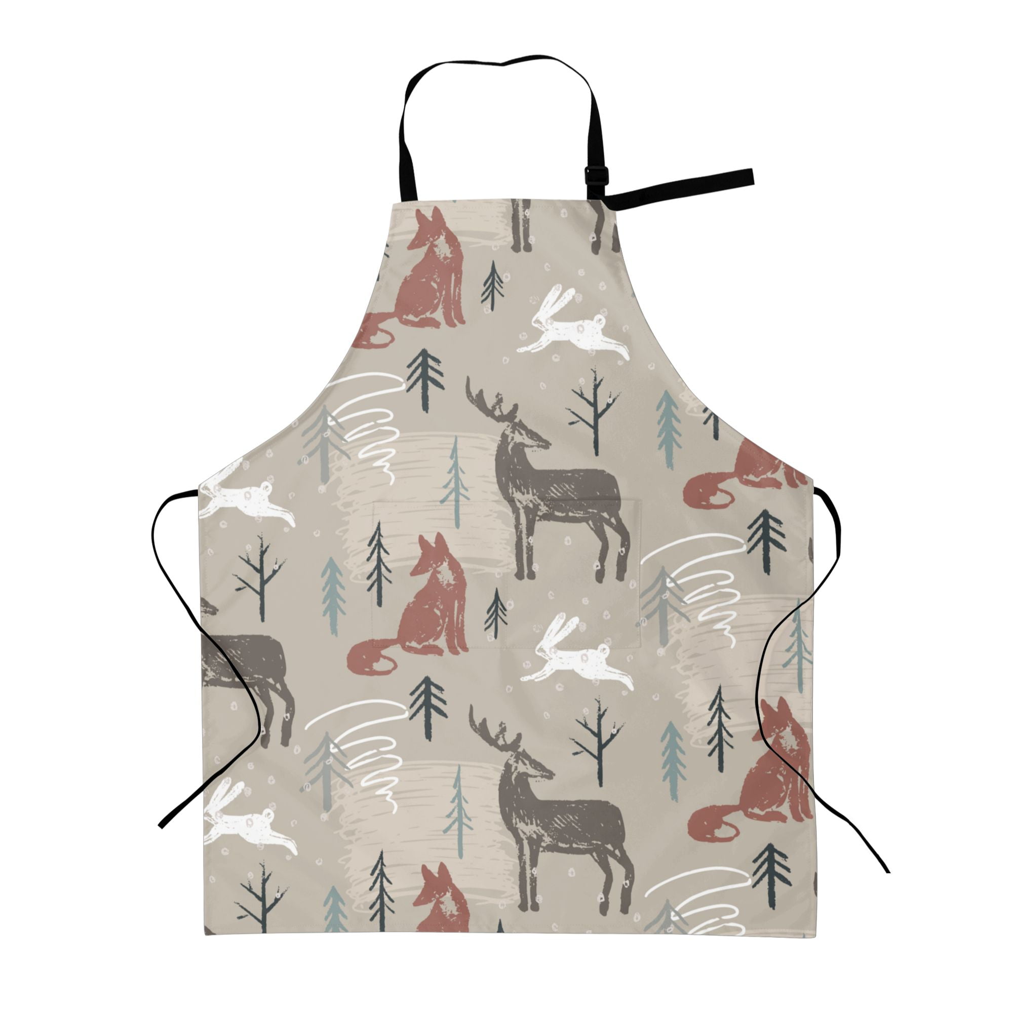 TEQUAN Adjustable Waterproof Apron with Pockets, Abstract Forest Trees ...