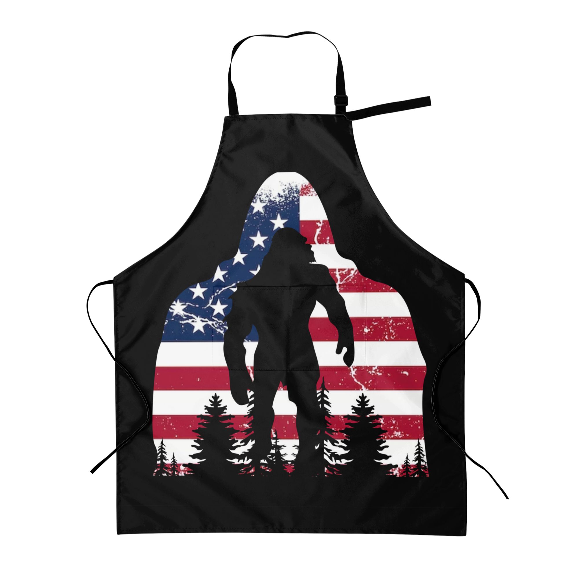 TEQUAN Adjustable Waterproof Apron with Pockets, Big Foot American Flag ...