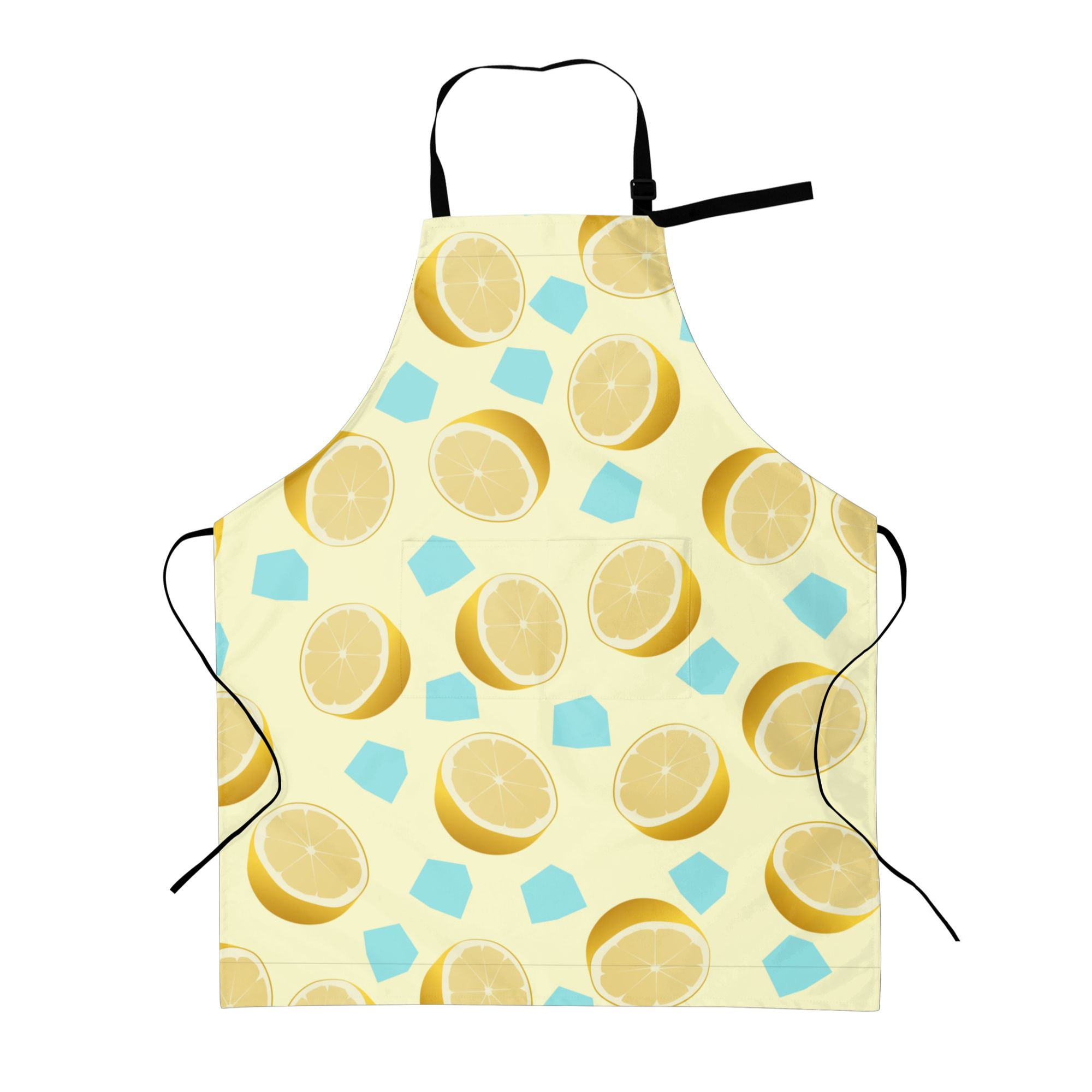 TEQUAN Adjustable Waterproof Apron with Pockets, Lemon Citrus Ice Fruit ...