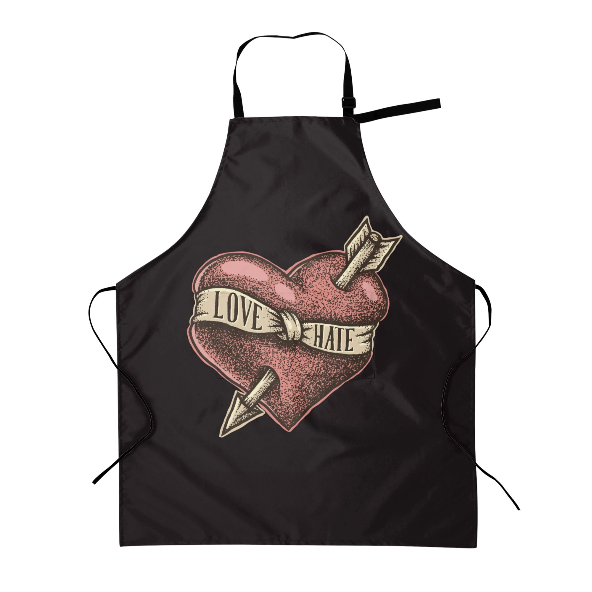 TEQUAN Adjustable Waterproof Apron with Pockets, Love Heart with Arrow ...
