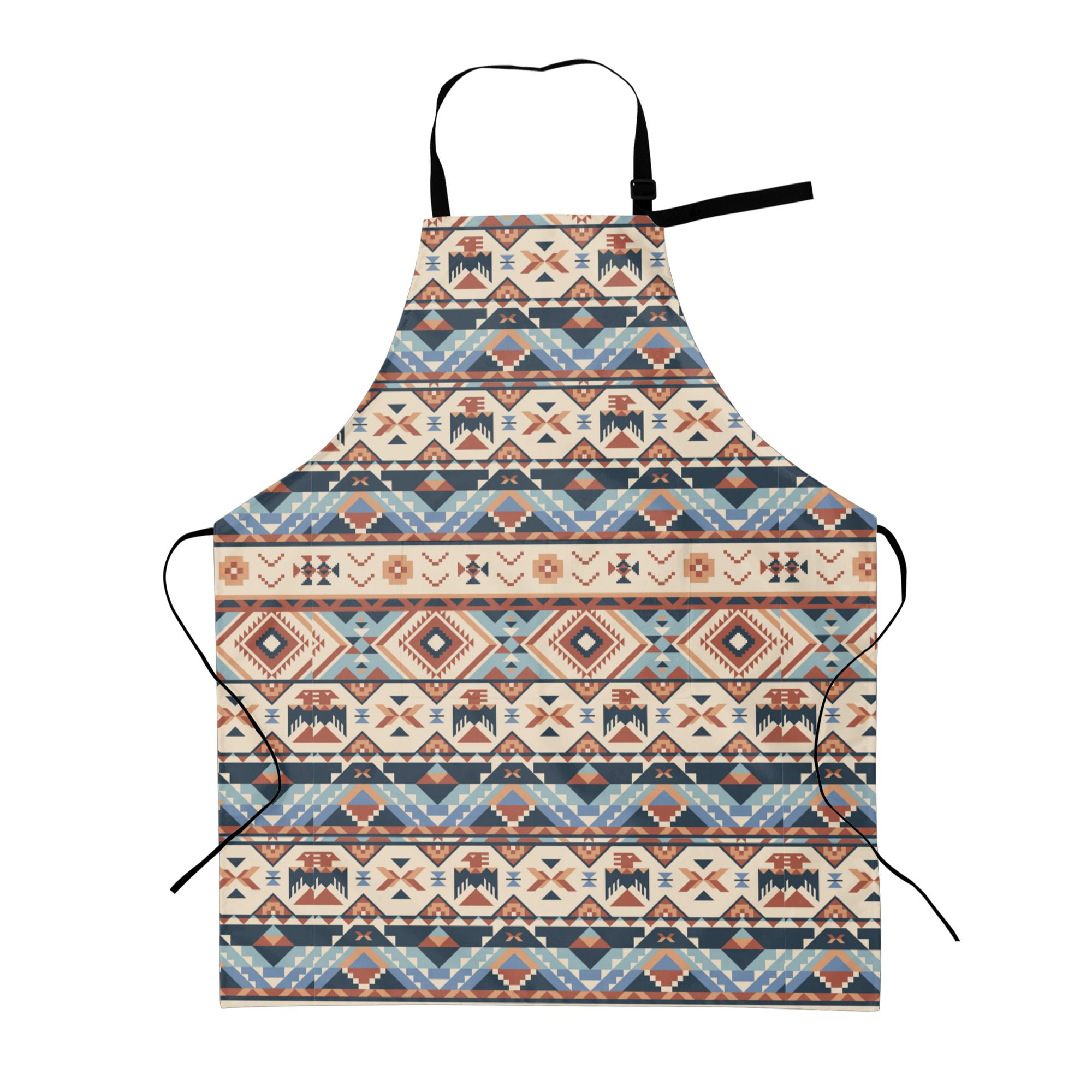 TEQUAN Adjustable Waterproof Apron with Pockets, Vintage Aztec Boho ...