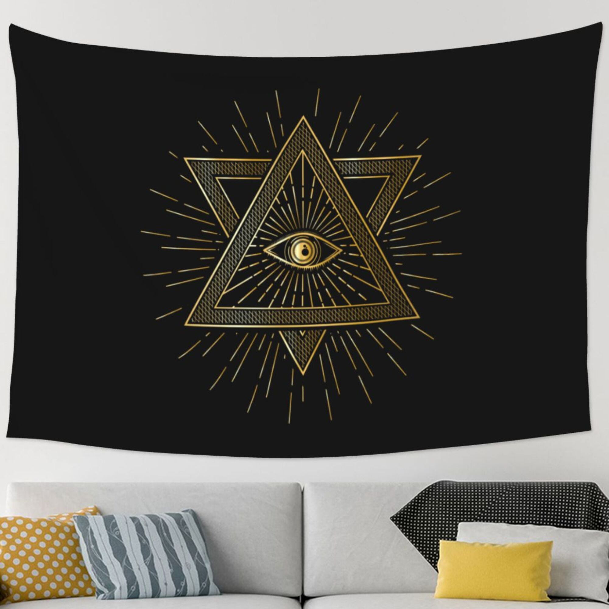 TEQUAN All Seeing Eye Illuminati Pattern Large Tapestry, Aesthetic ...