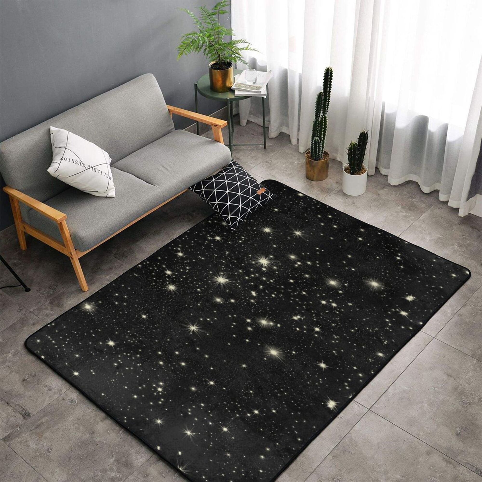 TEQUAN Area Rugs for Living Room Bedroom, Night Stars Starry Sky ...