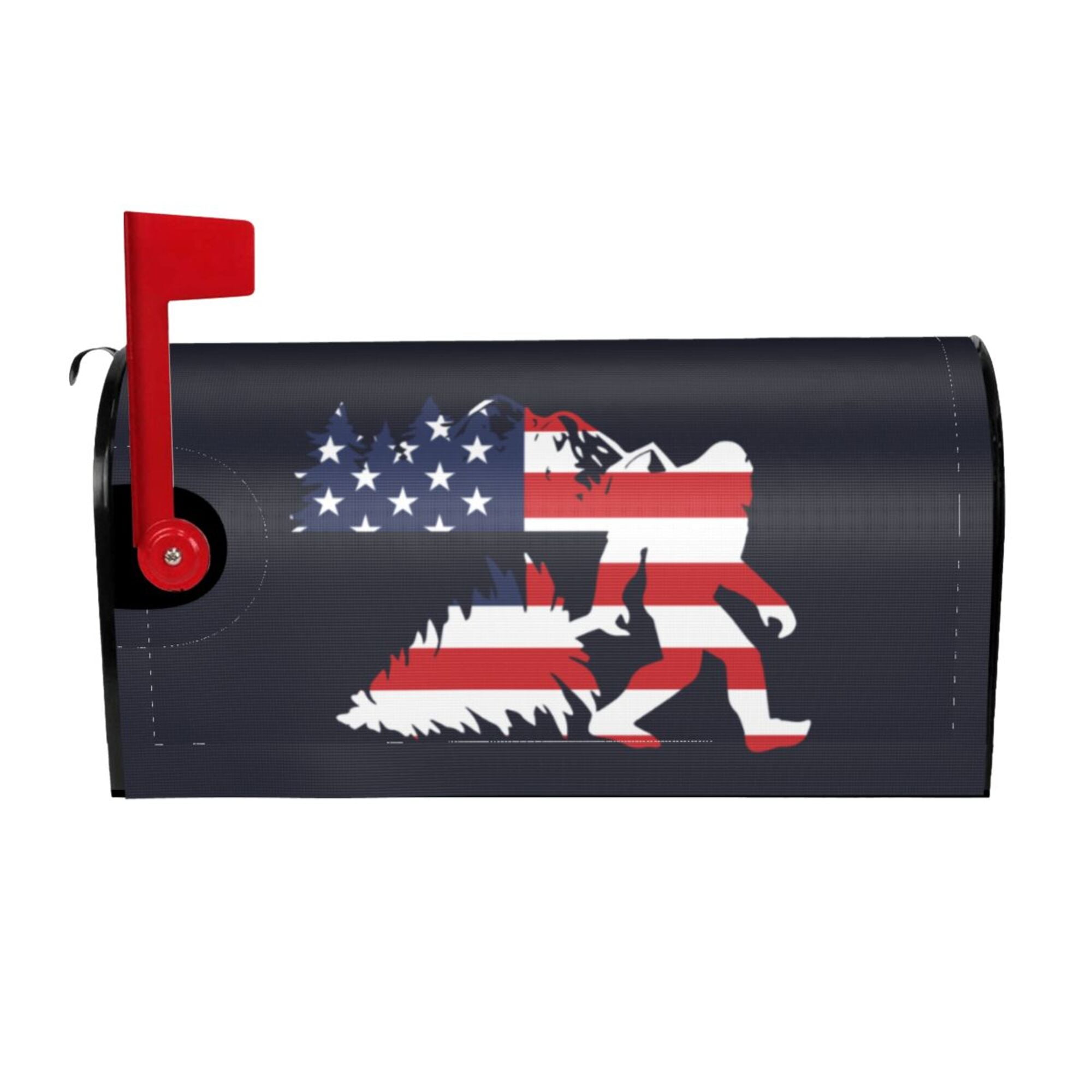TEQUAN Big Foot Monster American Flag Magnetic Mailbox Cover, Mailbox ...