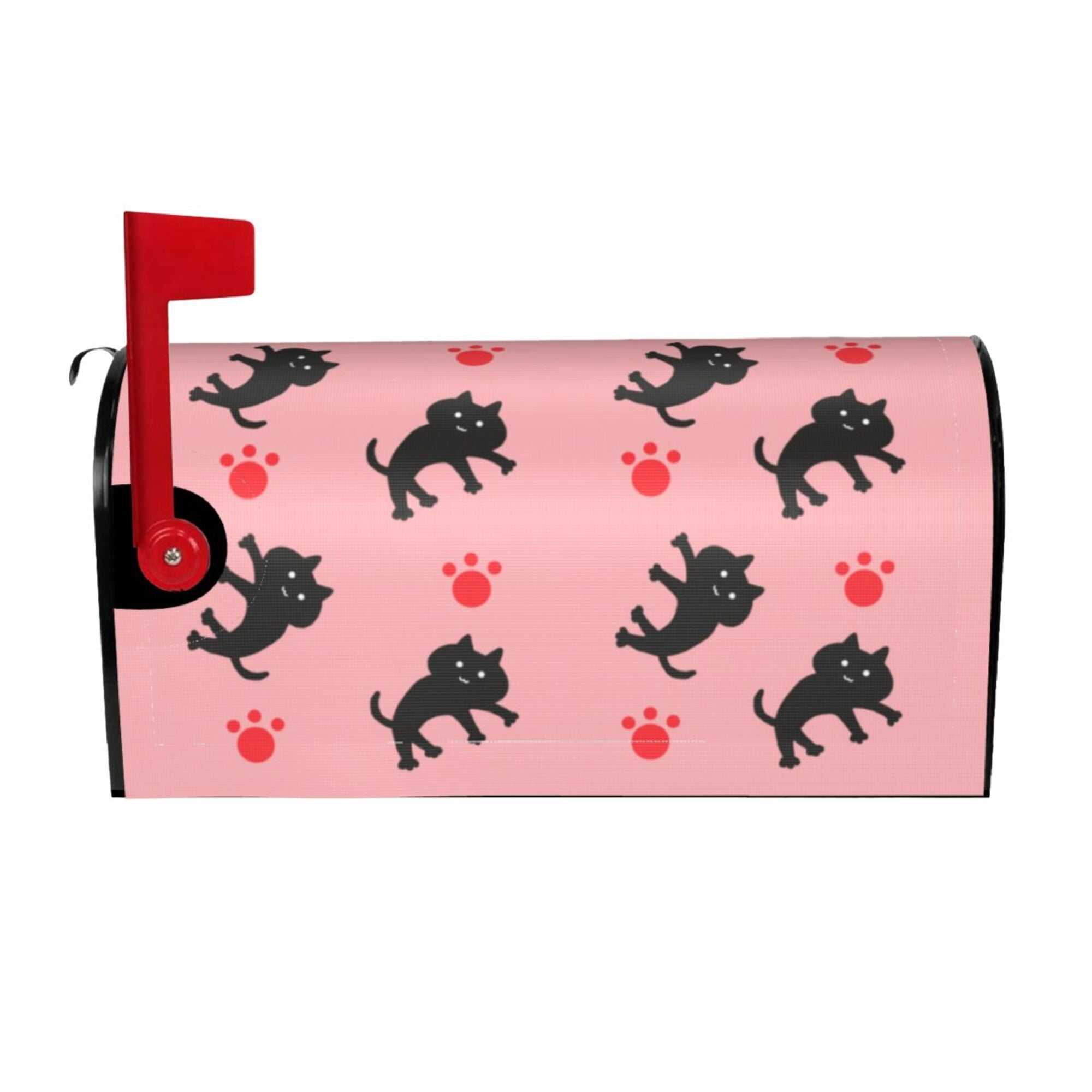 TEQUAN Black Cartoon Cat Magnetic Mailbox Cover, Mailbox Wraps Standard ...