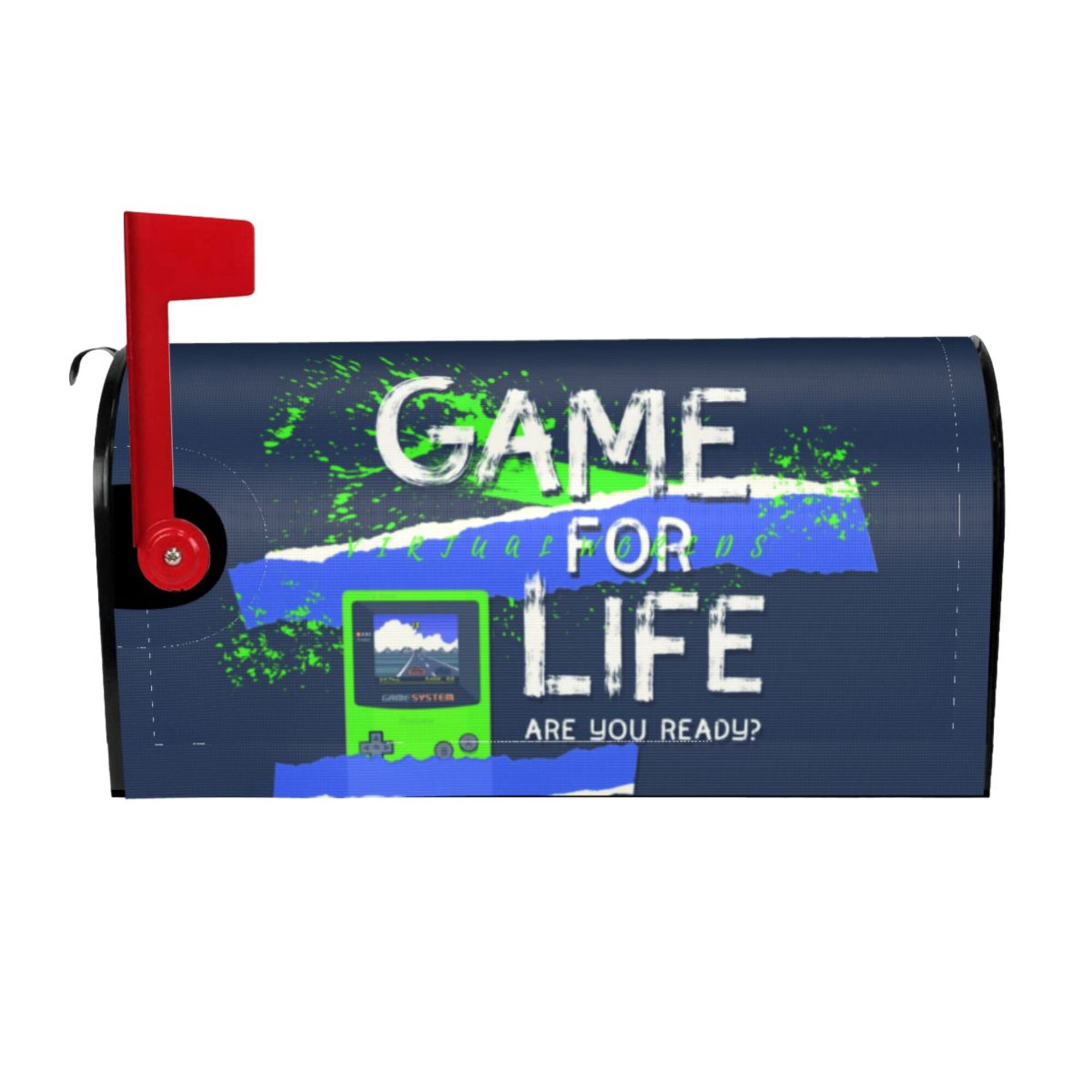 TEQUAN Blue Game Console Gamer Life Magnetic Mailbox Cover, Mailbox ...