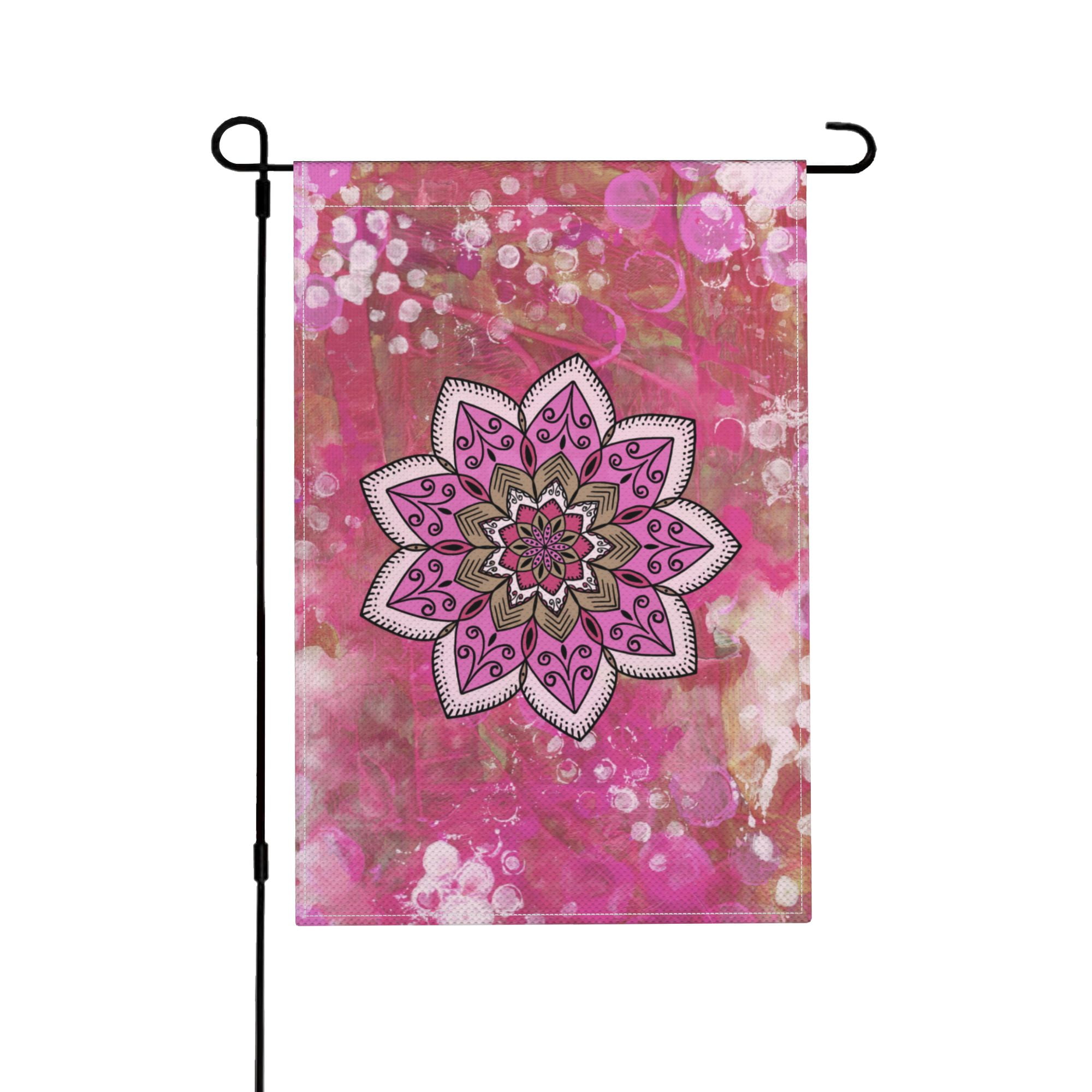 TEQUAN Bohemian Pink Mandala Garden Flags, 18 x 12 inch Double Sided ...