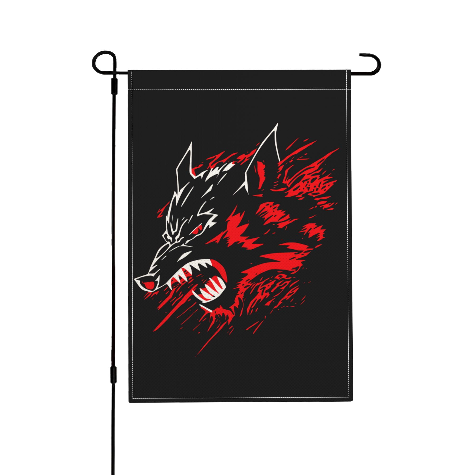 TEQUAN Cartoon Angry Wolf Coyote Garden Flags, 18 x 12 inch Double ...