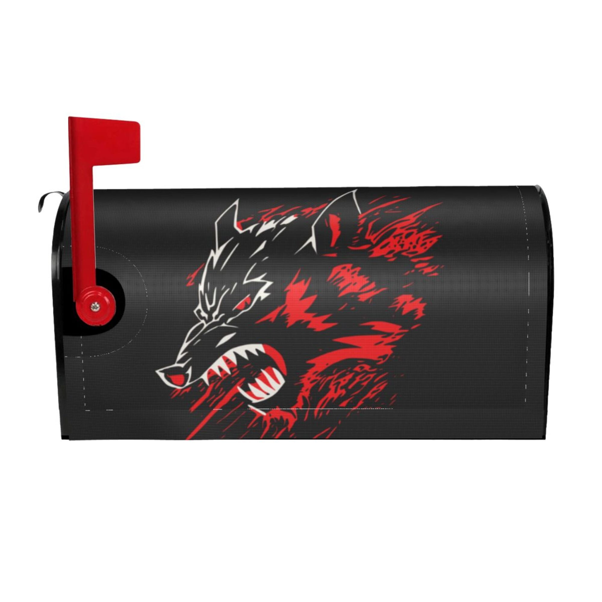 TEQUAN Cartoon Angry Wolf Coyote Magnetic Mailbox Cover, Mailbox Wraps ...