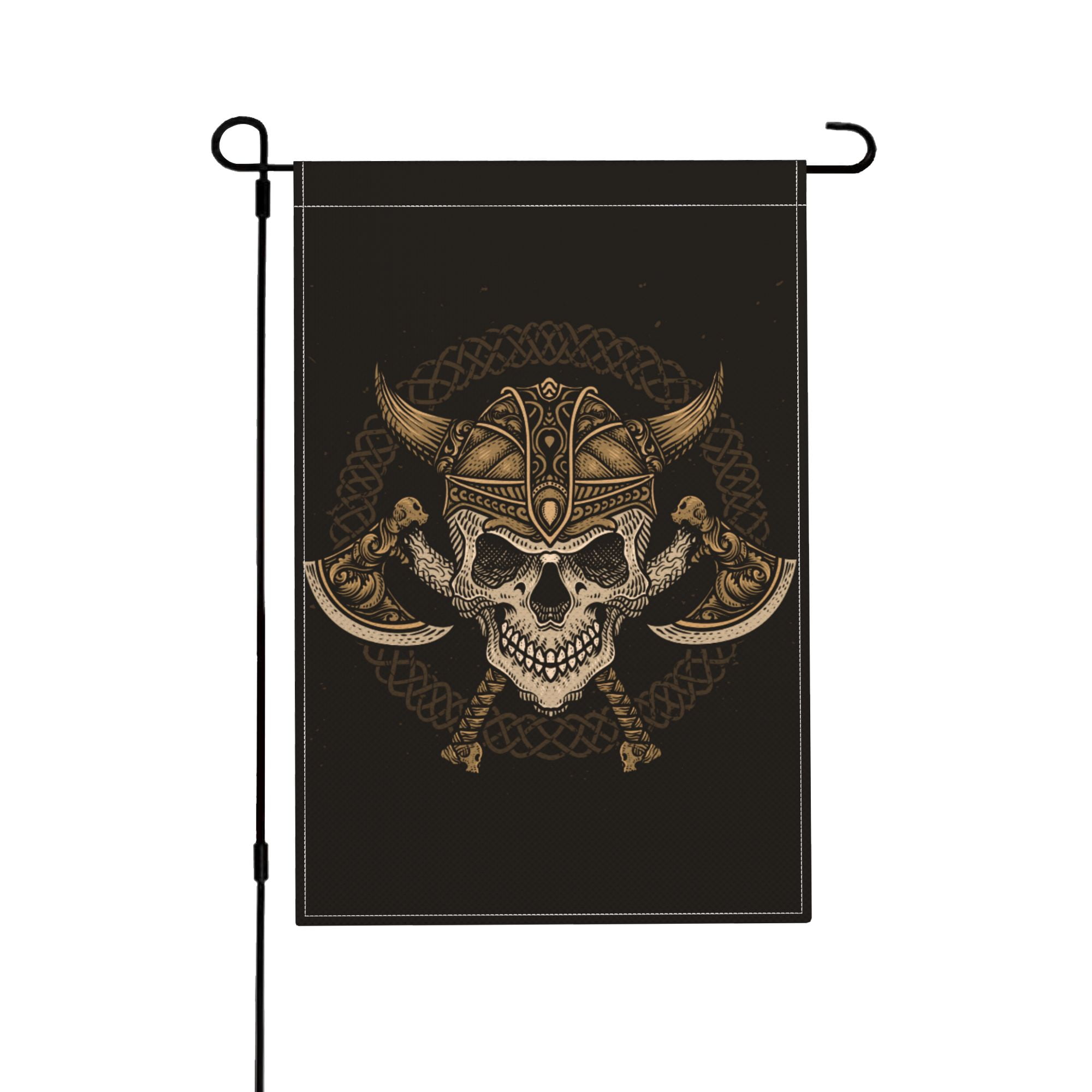 TEQUAN Cartoon Viking Skull Garden Flags, 18 x 12 inch Double Sided ...